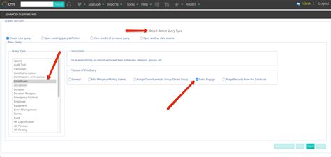 Advanced Query Wizard Create A Query That Syncs Data To Engage Salsa Knowledgebase