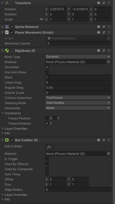 unity collision between box collider 2d and tilemap collider 2d not