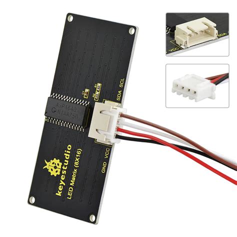 Keyestudio 8x16 Led Dot Matrix Board With Ph 254 Connector 4pin Cable