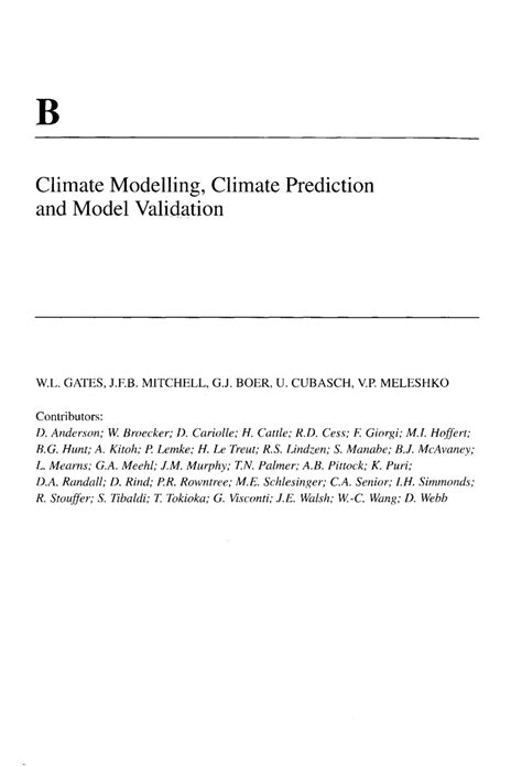 PDF Climate Modelling Climate Prediction And Model Validation