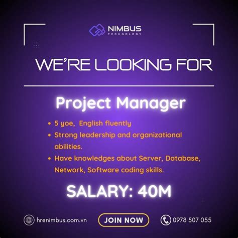 Bê Ryan Nguyễn On Linkedin Nimbus Technology X Project Manager 💥💥nimbus Technology Is