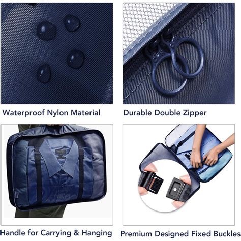 Органайзери за багаж Комплект от 8 броя органайзери за куфар за дрехи и козметика при пътуване