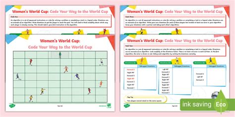 women s world cup algorithm coding activity twinkl ks2