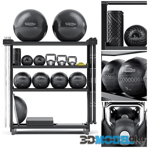 3d Model Stylish Fitness Set From Technogym Skilltools Kit
