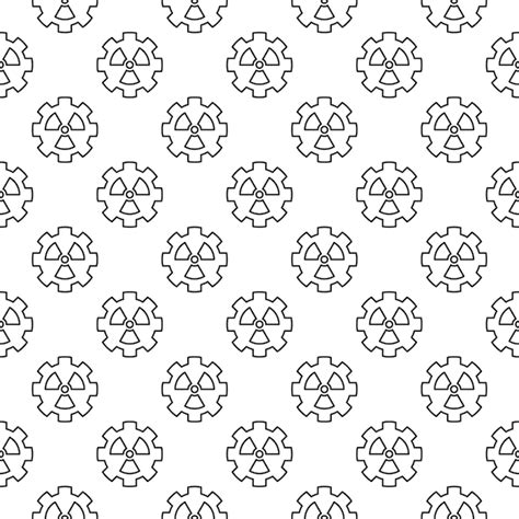 Premium Vector Radiation Cog Wheel Vector Radioactive Seamless Pattern In Outline Style