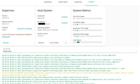 After Update To Supervisor 2020 10 0 Network Manager Error · Issue 2203 · Home Assistant