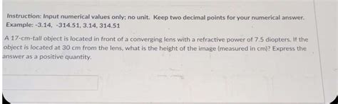 Solved Instruction Input Numerical Values Only No Unit