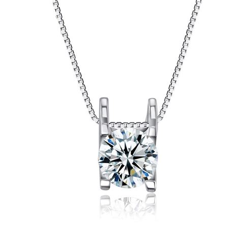 Womens Crystal Silver Pendant Necklace Awessories
