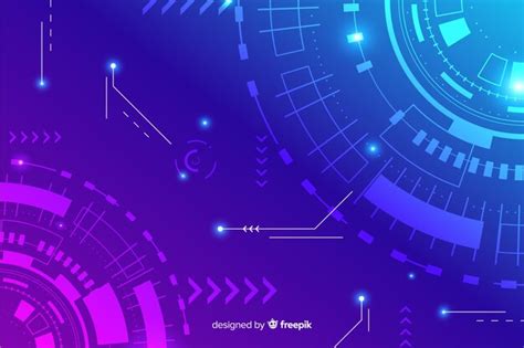 블루 추상 Hud 기술 배경 무료 벡터