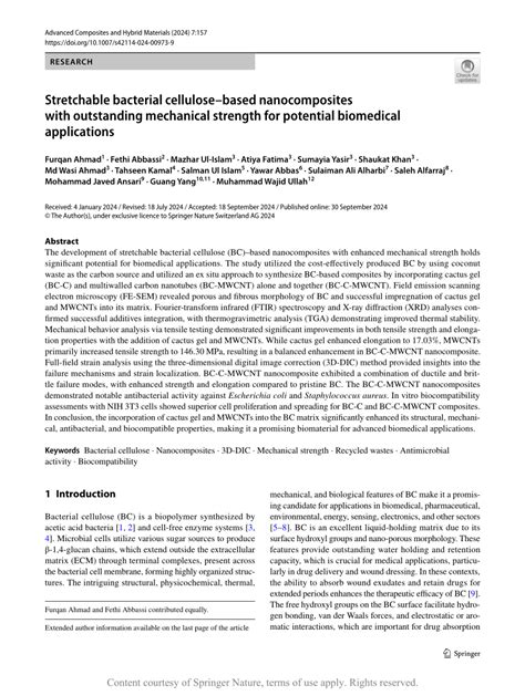 Stretchable Bacterial Cellulose Based Nanocomposites With Outstanding