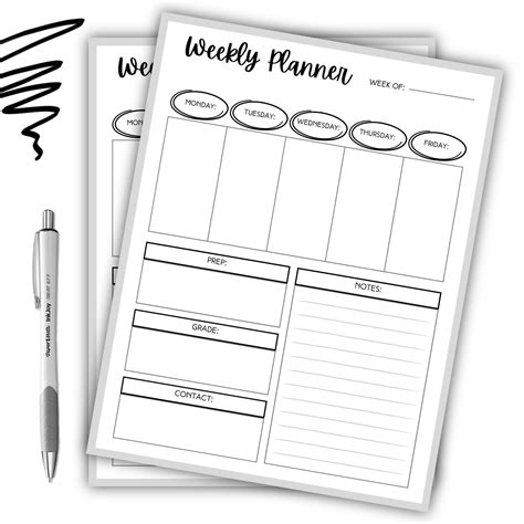 Simple Weekly Schdule Printable Weekly Teachers Planner Made By Teachers
