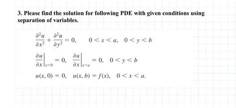solved 3 please find the solution for following pde with