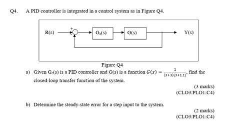solved q4 a pid controller is integrated in a control
