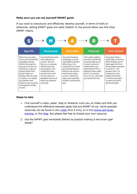 Smart Goals Writing Make Sure You Can Set Yourself SMART Goals If You Want To Consciously And