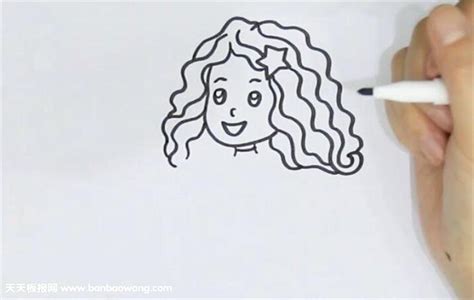 卷发简笔画 天马图吧