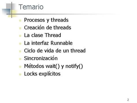 Programacin Orientada A Objetos Anexo Threads Universidad