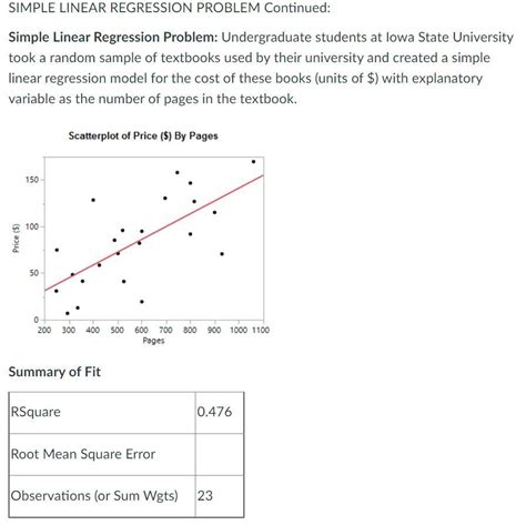 Solved Simple Linear Regression Problem Continued Simple