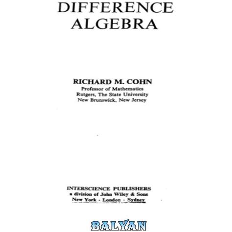خرید و قیمت دانلود کتاب Difference Algebra ترب