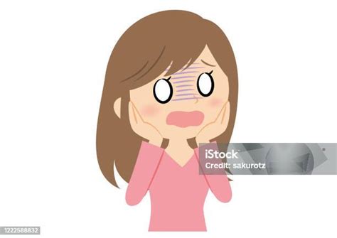 여자의 표정과 감정 설명은 충격과 창백한 을 의미합니다 감정 시리즈에 대한 스톡 벡터 아트 및 기타 이미지 감정 시리즈 걱정하는 공포 무서움 Istock