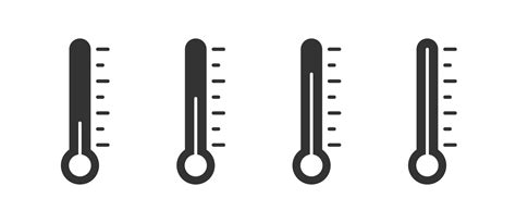Thermometer Icon Set Weather Sign Temperature Icon Temperature Scale Symbol Cold And Hot