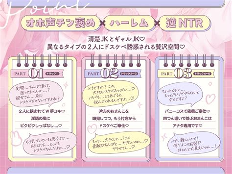 【50 Off】【 ̗̀ෆ W密着囁き ෆ ̖́ ‬】オホ声チン褒めハーレム～ギャルand清楚jkに巨根バレ⇒爆乳wビッチから求められまくるおまんこ食べ比べ逆ntr性活♪ [secret