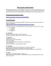 How To Write A Reflective Piece Docx How To Write A Reflective Piece Writing A Reflective