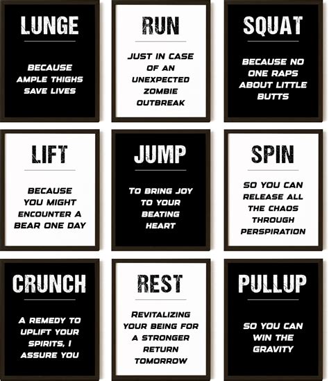 Workout Poster Motivational Art Print Weight Lifting Gym