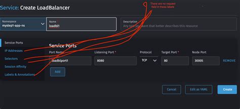 On Cluster Explorer Creating A Load Balancer Service By Providing The