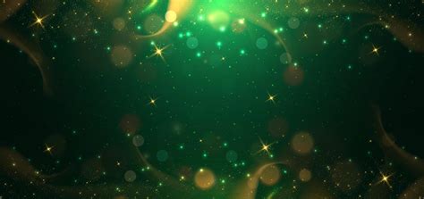 Abstract Elegant Bokeh On Dark Green Background With Lighting Effect And Sparkle For Celebration
