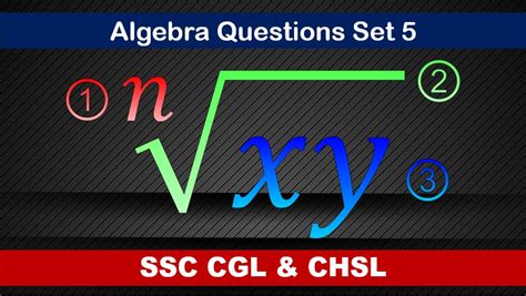 Ssc Cgl Algebra Questions And Solutions Set 5