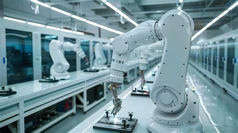 Robotic Arms Assemble High Tech Products In Futuristic Factory Setting Premium Ai Generated Image