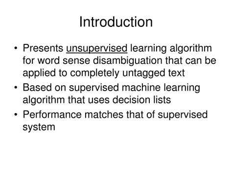 Ppt Unsupervised Word Sense Disambiguation Rivaling Supervised Methods David Yarowsky