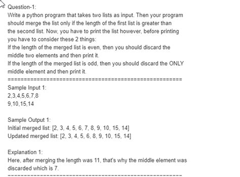 Solved Question Write A Python Program That Takes Two Chegg