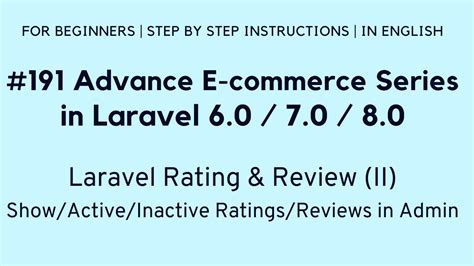Laravel 8 E Commerce Laravel Rating And Review Show Active Inactive