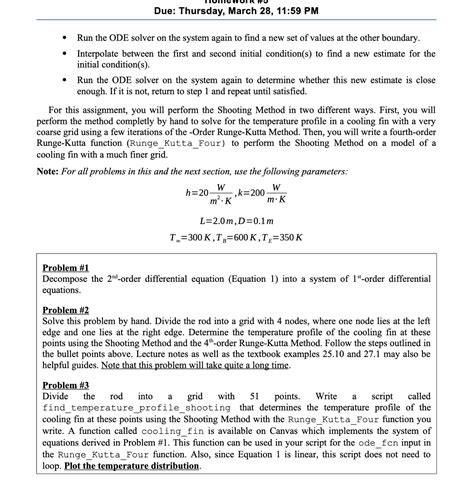 Solved Heat Transfer In A Thin Rod Matlab Code Please