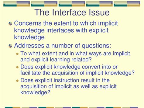Implicit And Explicit Learning Knowledge And Instruction