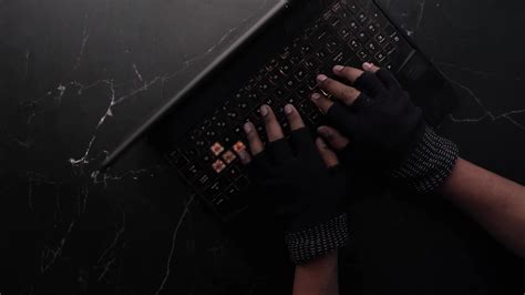 Close Up Of Hacker Hand Stealing Data From Laptop Stock Video At Vecteezy