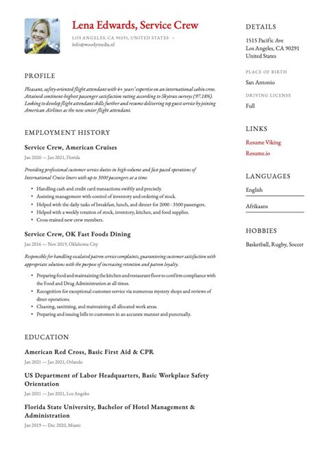 21 Service Crew Member Resume Examples And Guide For 2025