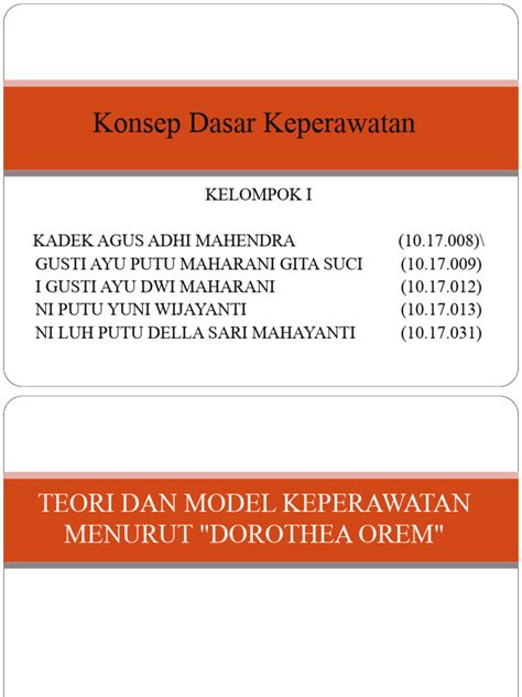 Teori Dan Model Keperawatan Menurut Orem Pdf