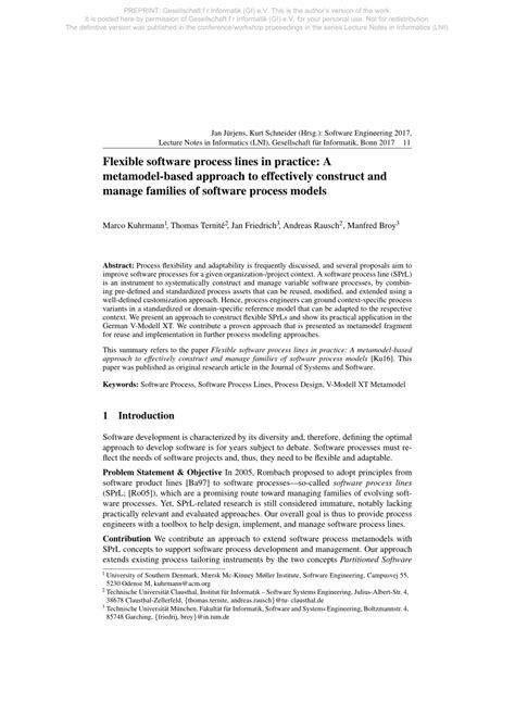 Pdf Flexible Software Process Lines In Practice A Metamodel Based