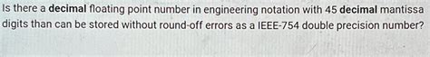 Video Solution Is There A Decimal Floating Point Number In Engineering