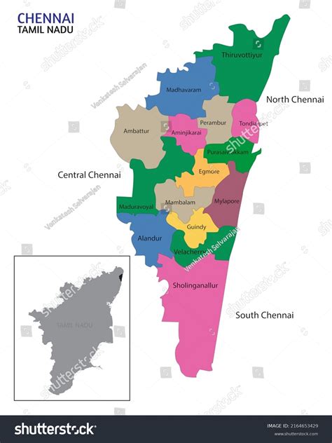 Tamil Nadu District Map Tamil Nadu Political Map Tamil 46 Off