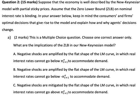 Solved Estion 2 15 Marks Suppose That The Economy Is Well Chegg
