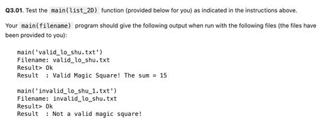 Solved Problem 1 Lo Shu Magic Square 3 Questions The Lo