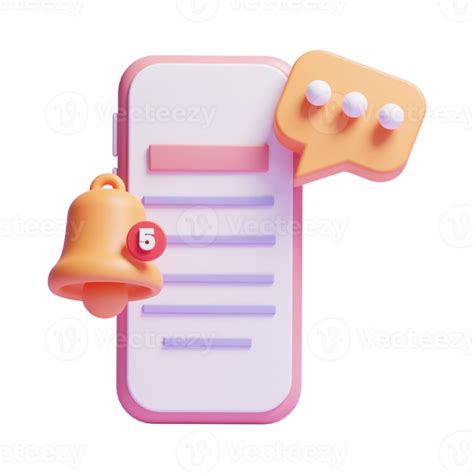 3d Notification Bell Icon With Push Bubble Speech Notification Icon Or Message Reminder Concept
