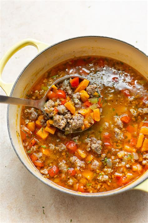 Sausage And Sweet Potato Soup • Salt And Lavender