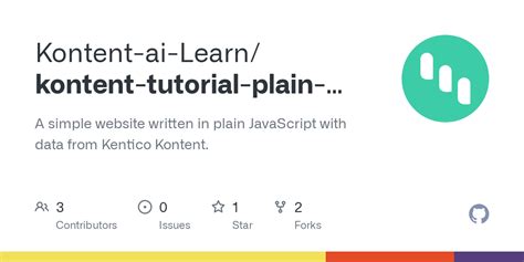 GitHub Kontent Ai Learn Kontent Tutorial Plain Javascript A Simple