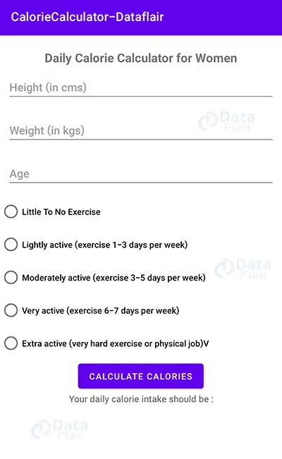 Android Kotlin Project Calorie Calculator App Dataflair