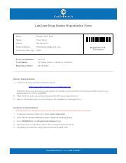 Labcorp Registration Pdf LabCorp Drug Screen Registration Form Date October Th Name