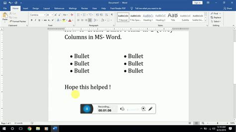 How To Make Bullet Points Into Two Columns In Word Templates Sample Printables